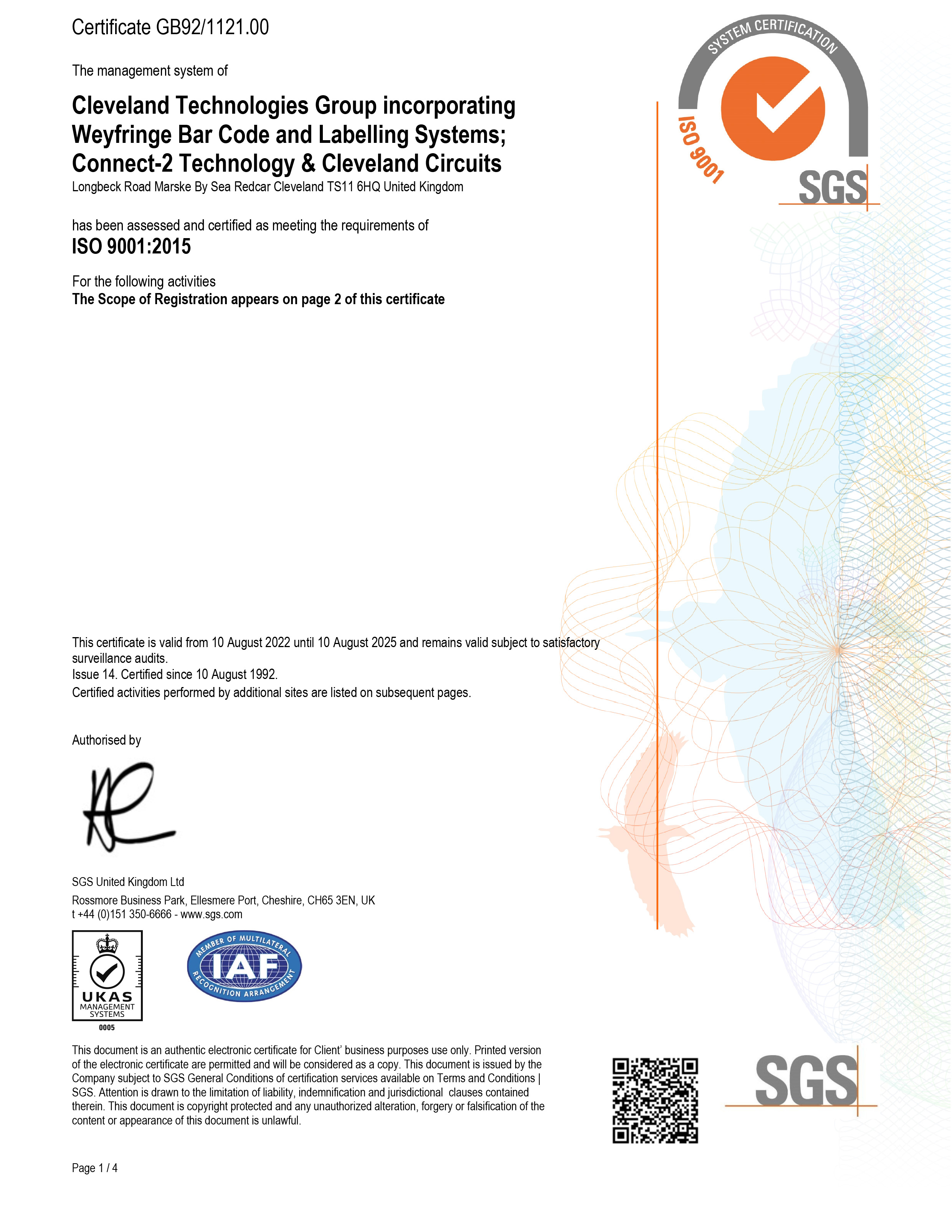ISO 9001 Cert expiry 2025-1.jpg | Weyfringe Barcode and Labelling Systems